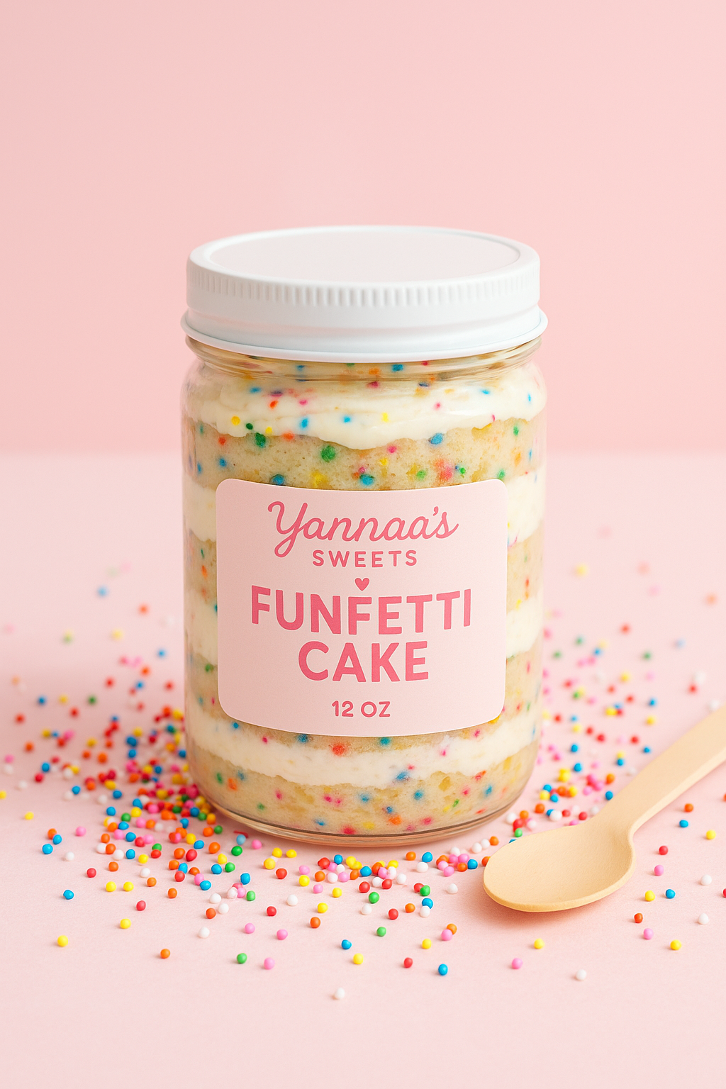 🍰 Funfetti Cake Jar – Yannaas Sweets