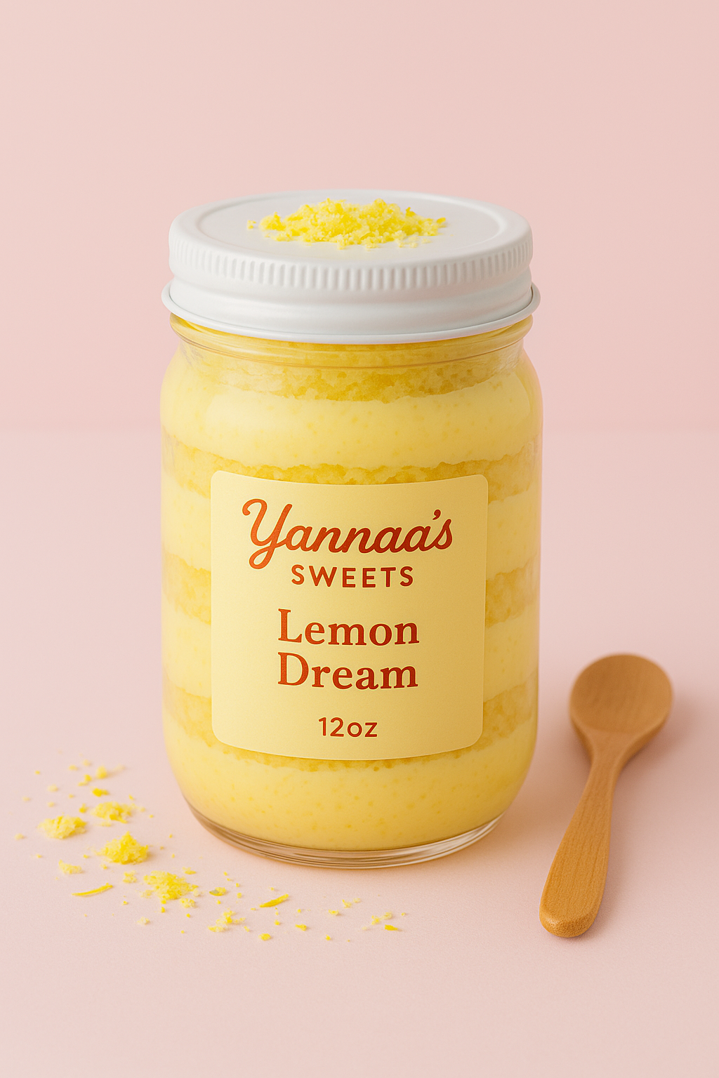 🍋 Lemon Dream Cake Jar – Yannaas Sweets