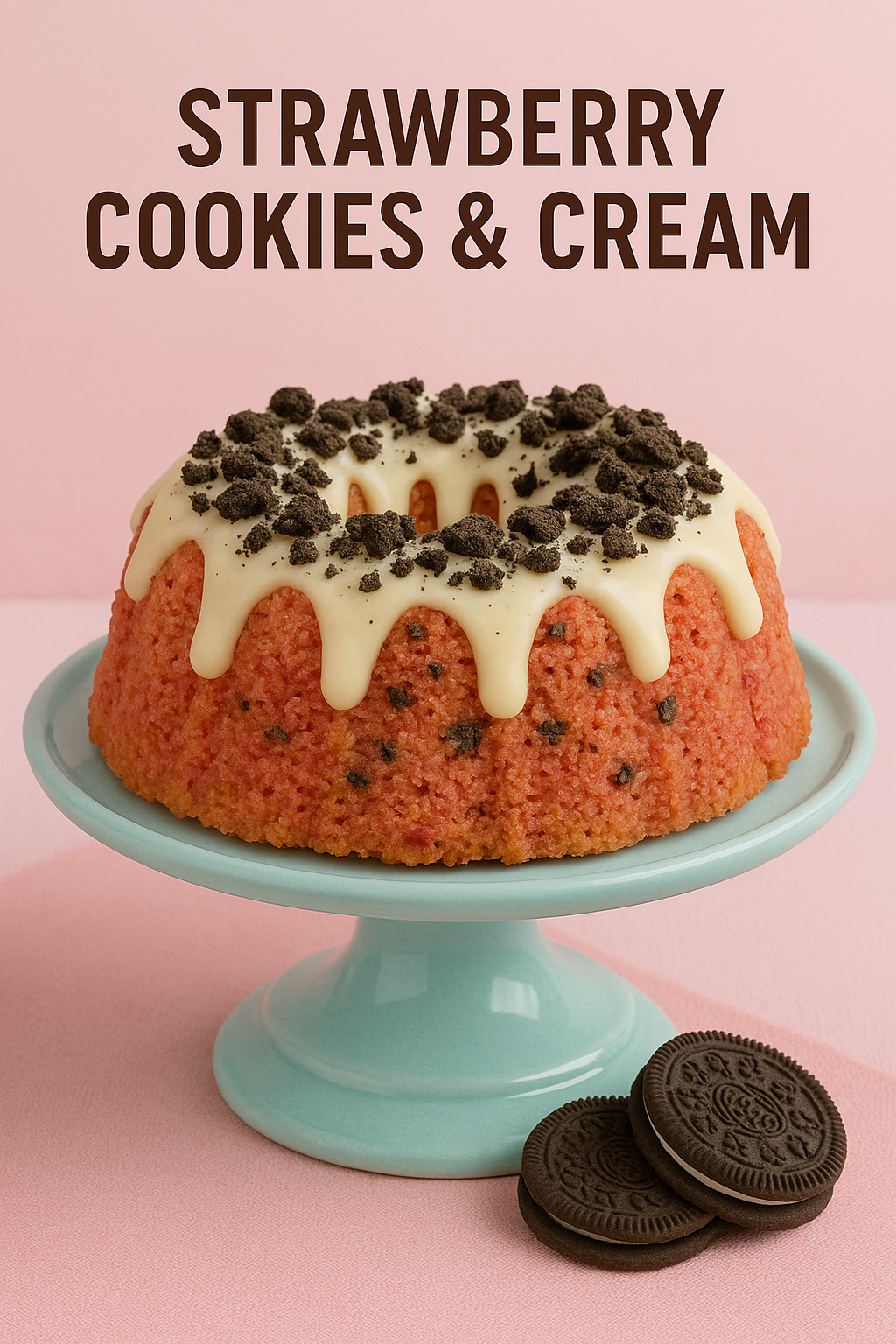 🍓 Strawberry Cookies & Cream Pound Cake (Signature!) – Yannaas Sweets